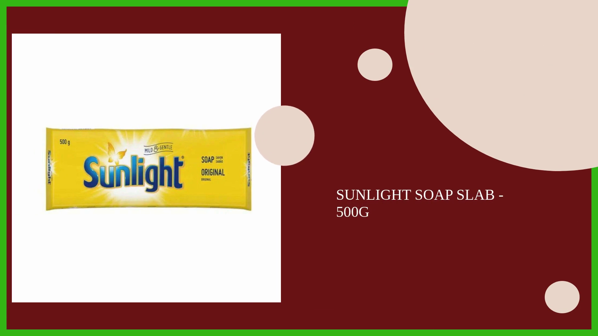 Sunlight Soap Slab - Powerful Laundry Cleaning Solution in 50-70 chrs ...